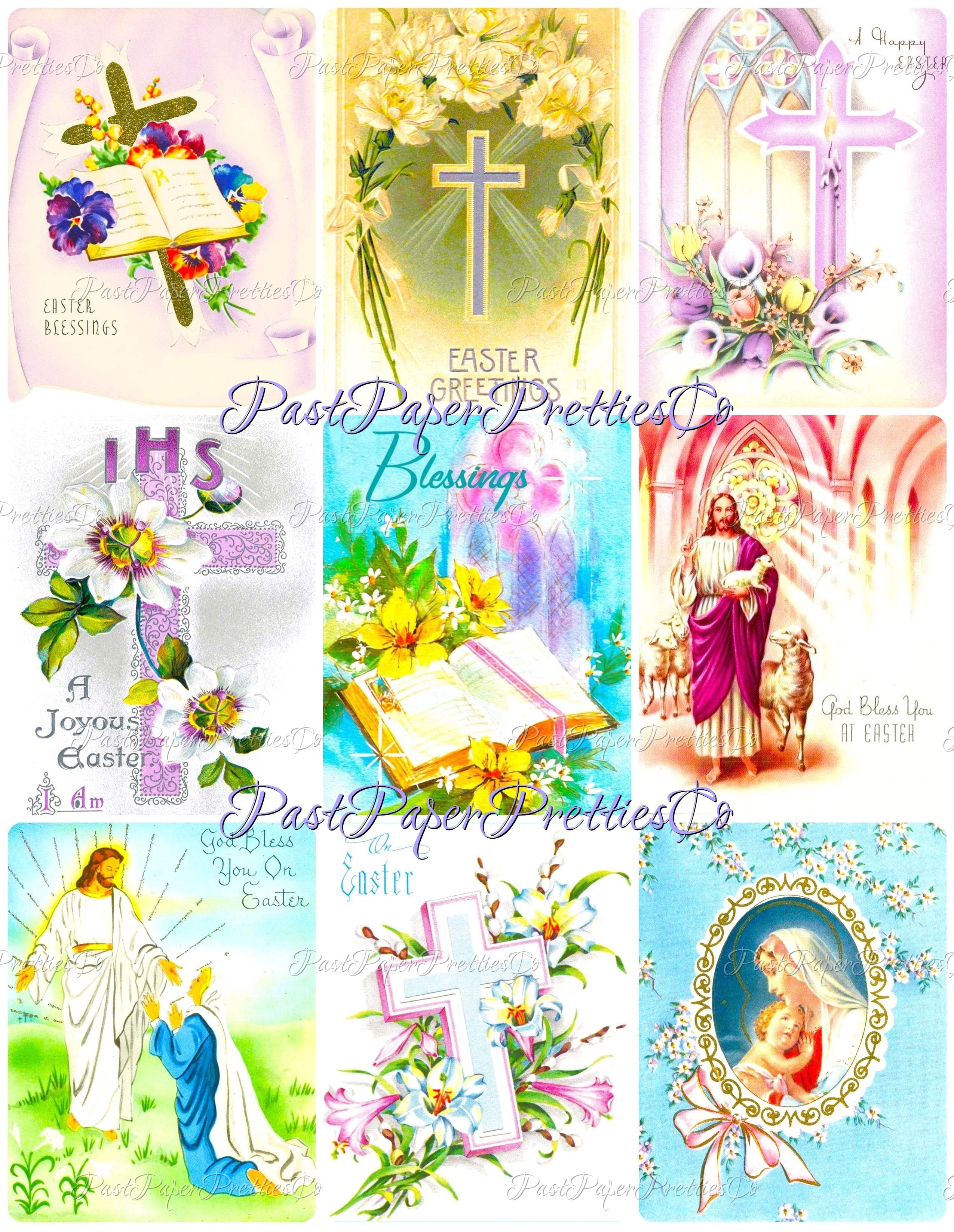 Vintage Printable Religious Easter Card Images PDF Instant Digital Dow ...