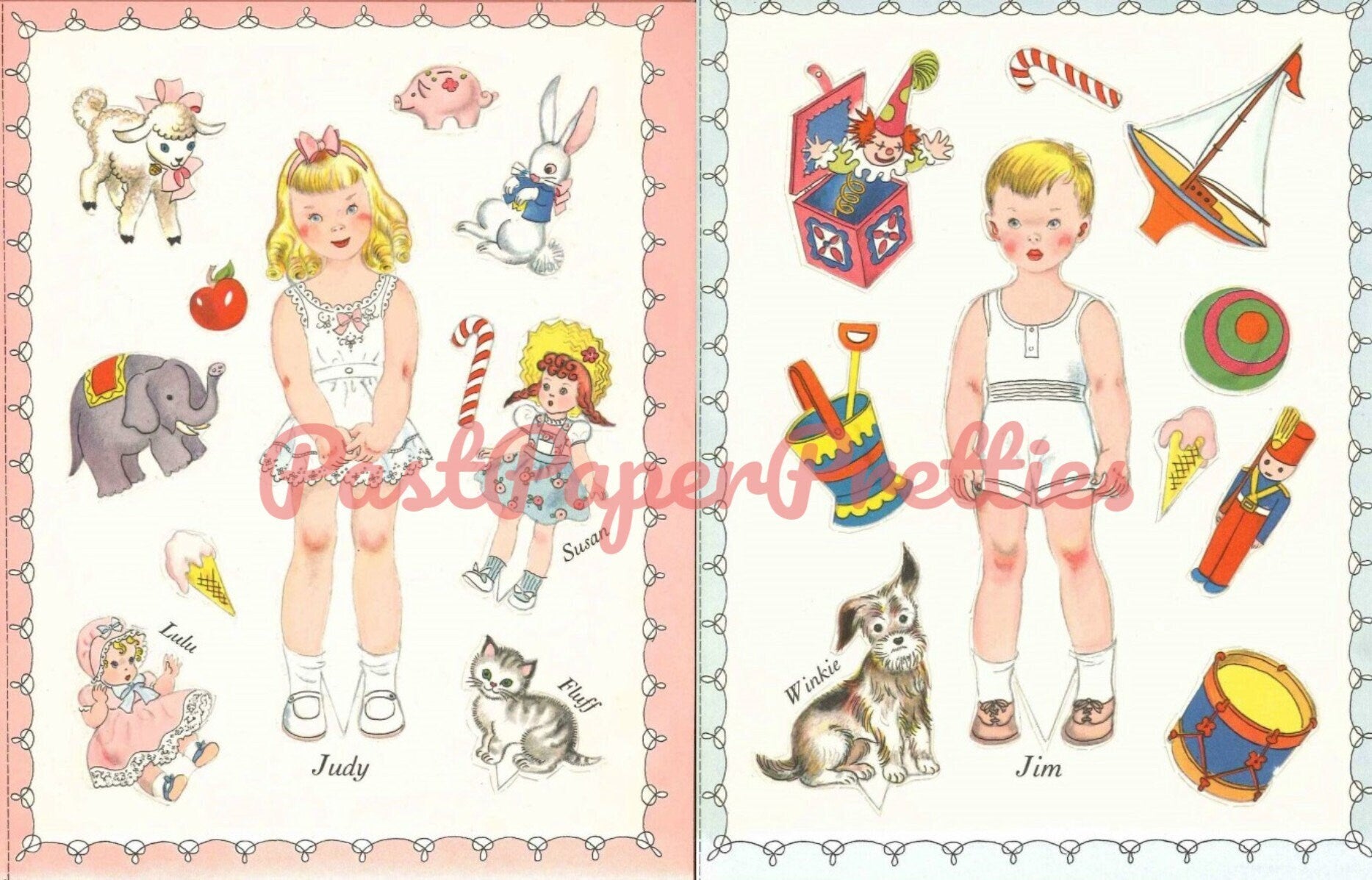 Vintage Paper Dolls Judy and Jim c. 1947 Printable PDF Instant Digital ...