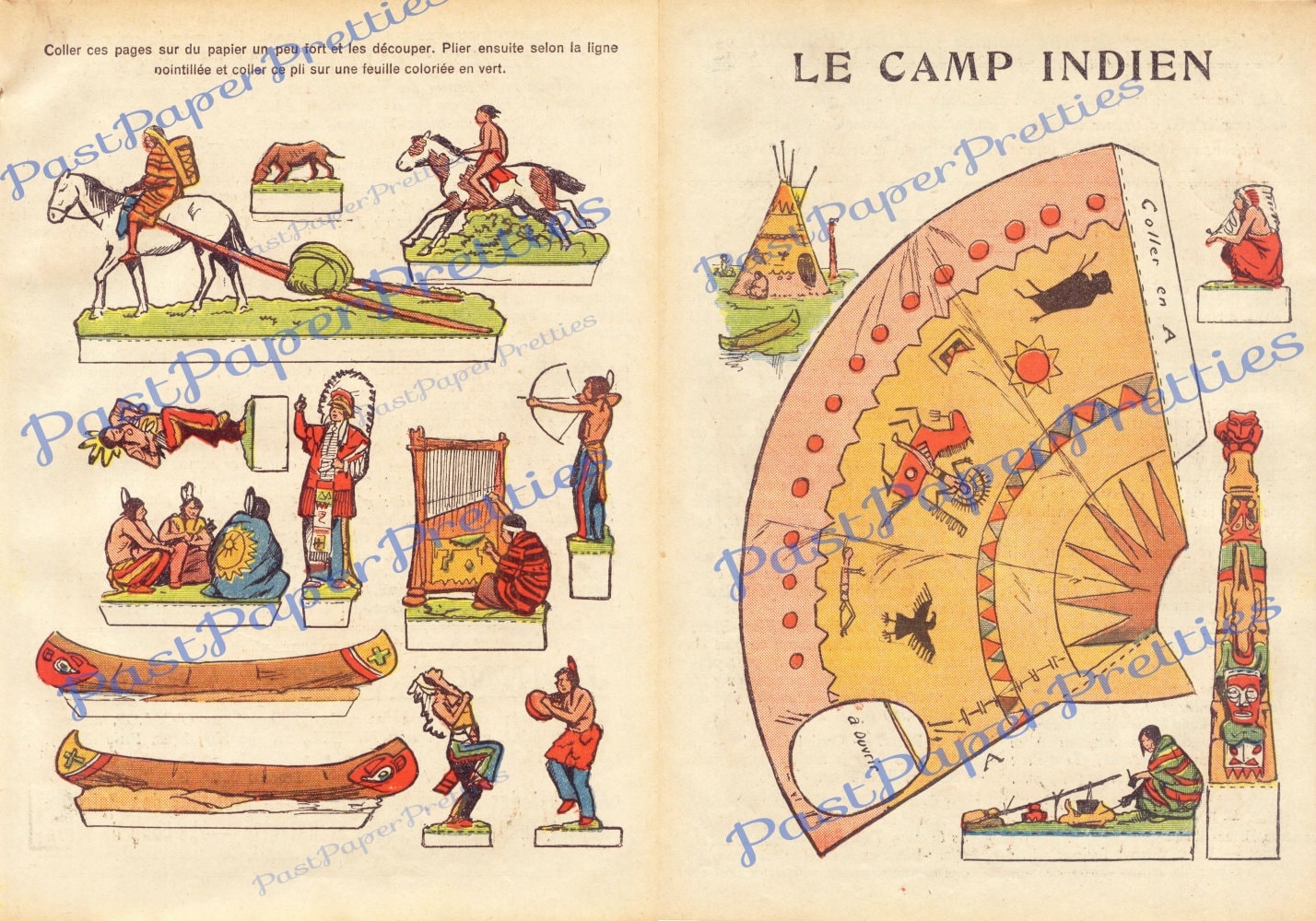 Vintage Native American Paper Doll Printable Cut Outs Indian Camp Play ...