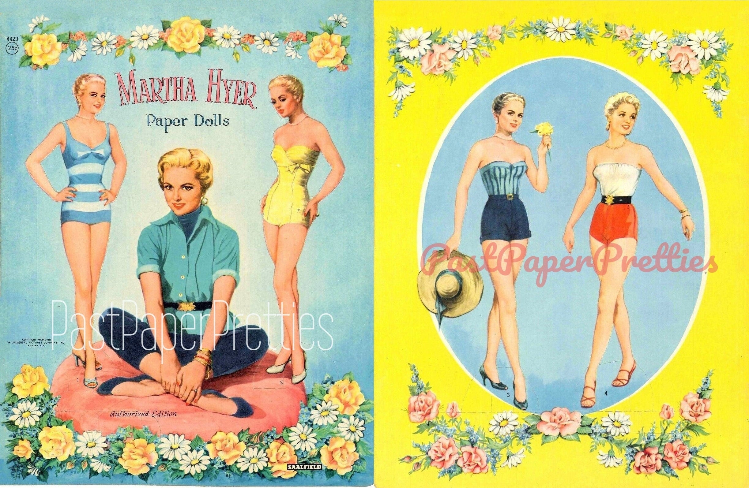 Vintage Paper Dolls Martha Hyer Movie Star c. 1958 Printable PDF Insta ...