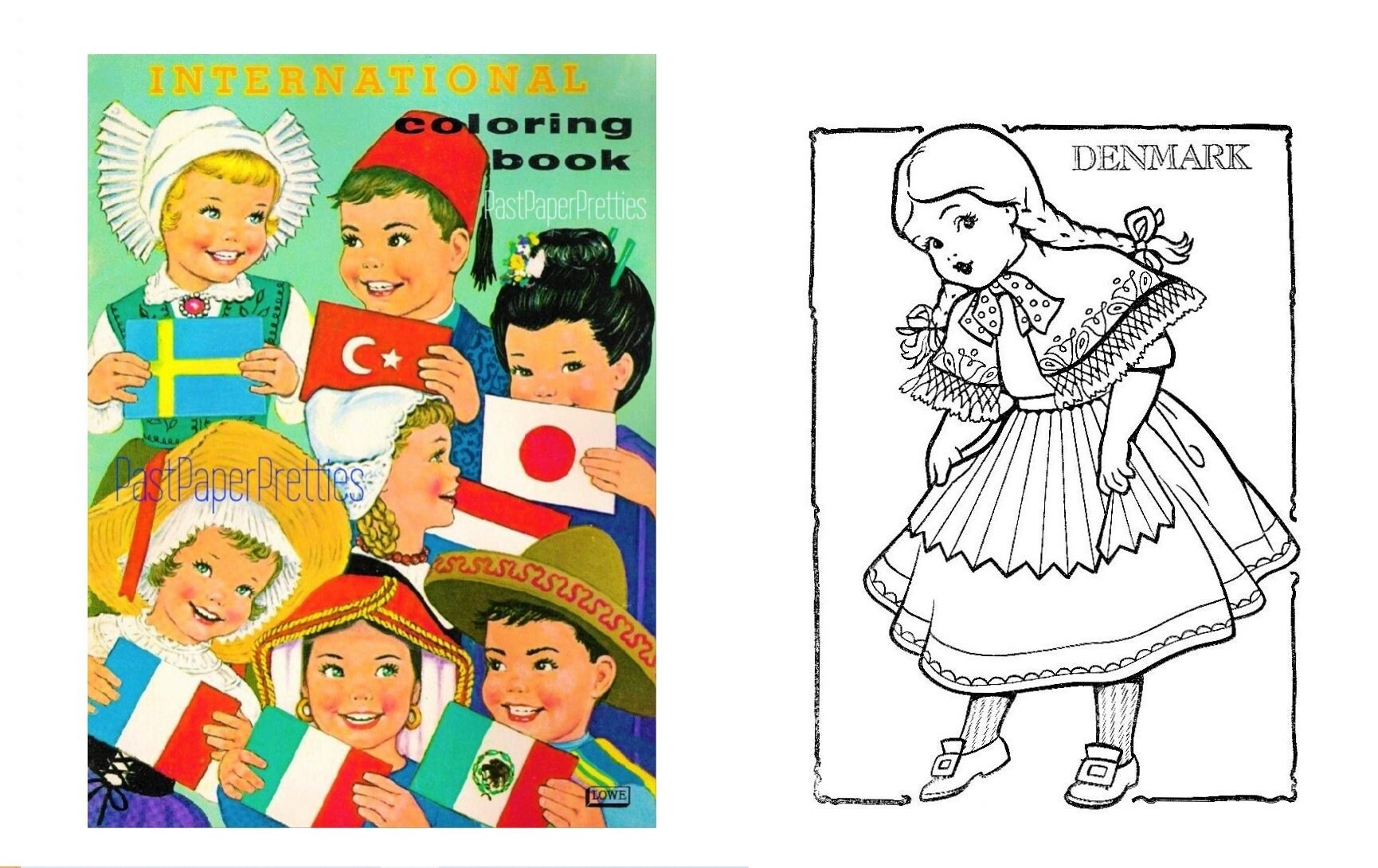 Vintage Printable Coloring Book International Children of the World 19 ...