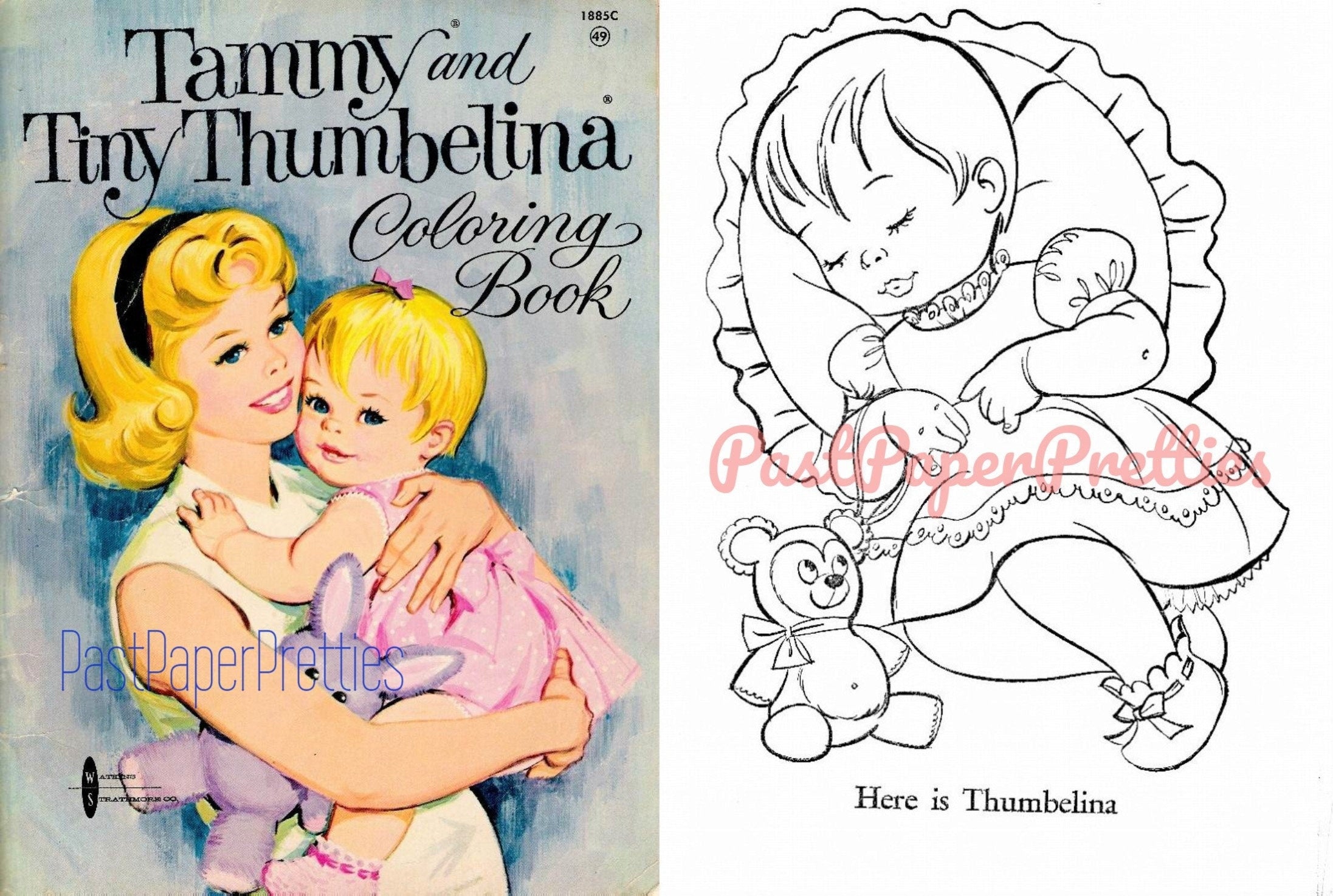Vintage Printable Coloring Book Pages Tammy and Tiny Thumbelina Doll c ...