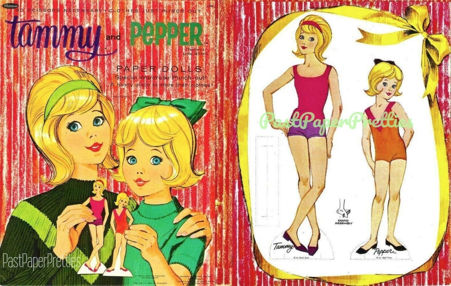 Vintage Paper Dolls Tammy and Pepper c. 1965 Printable PDF Instant Dig ...