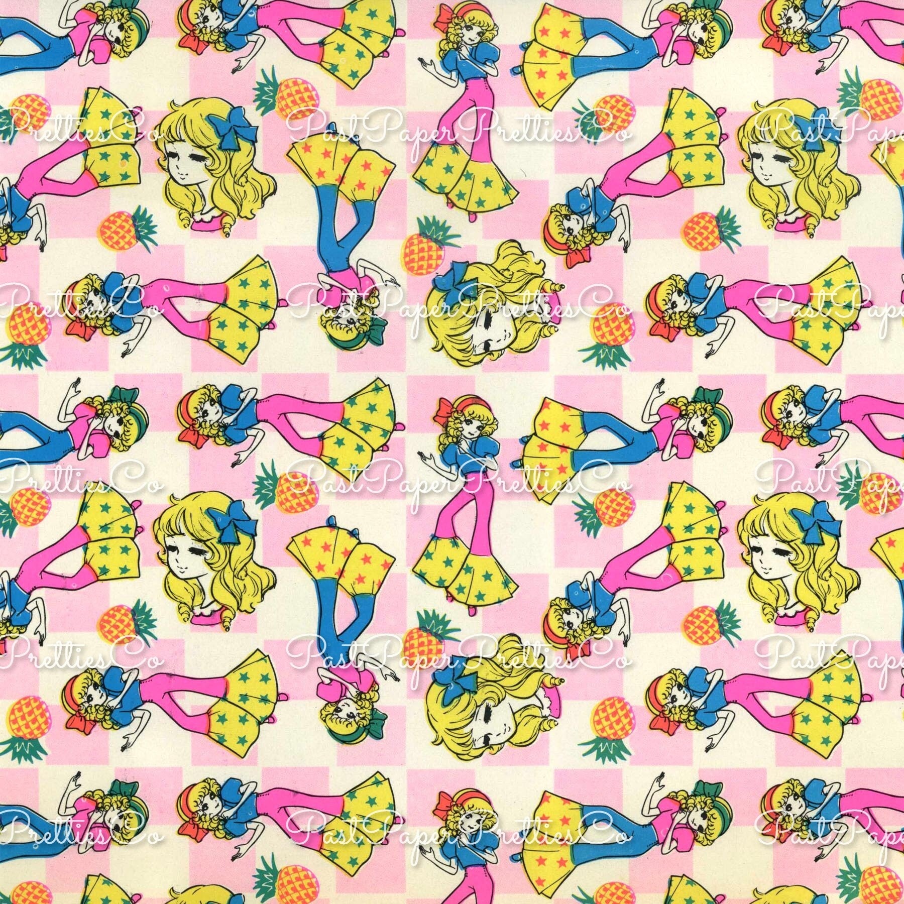 Vintage '70s Japanese Origami Paper Gift Wrap Cute Harajuku Kitsch Kaw ...