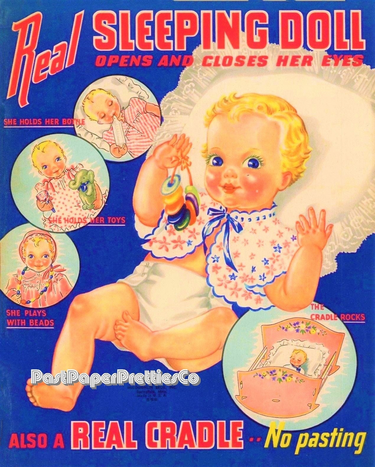 Vintage Paper Dolls Real Sleeping Baby Doll 1939 Printable Instant Dig ...
