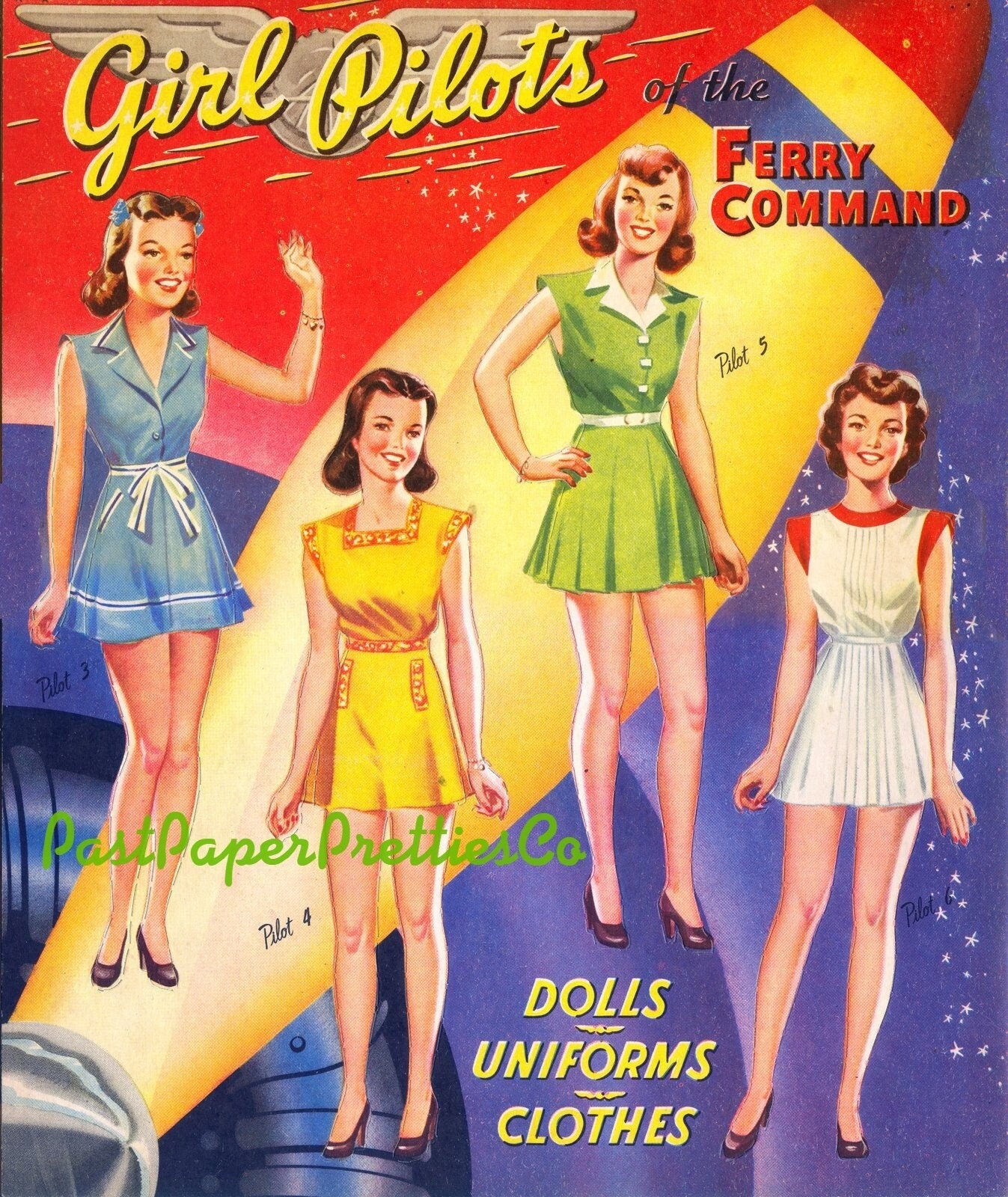 Vintage Paper Dolls Girl Pilots of the Ferry Command 1943 Printable PD ...