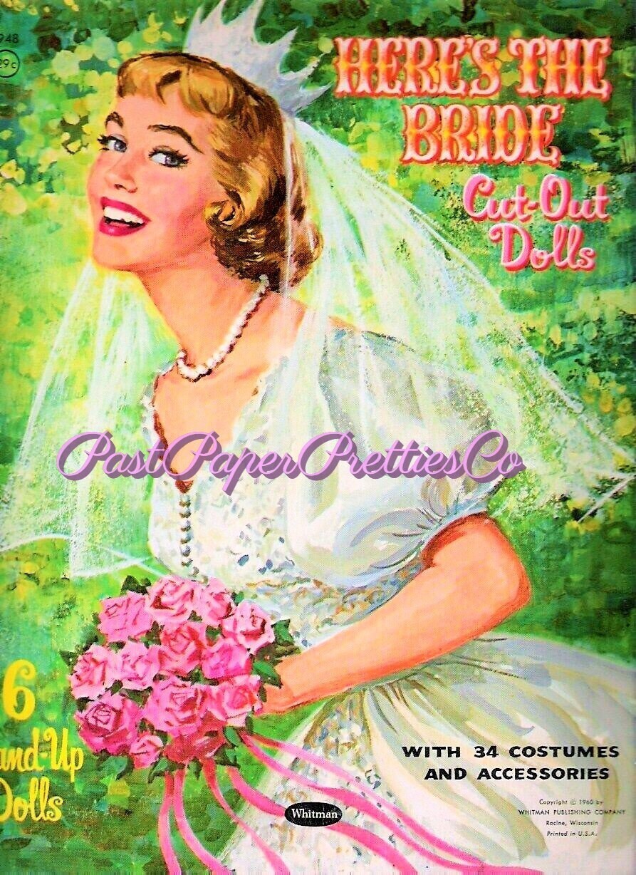 Vintage Paper Dolls Heres The Bride Cut Outs 1960 Printable PDF Instan ...